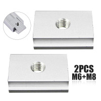 2pcs 25mm Aluminum Alloy M8 M6 T-track T-slot Slide Woodworking Slot ...