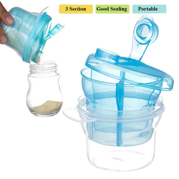 New Portable Baby Infant Milk Powder Box Baby Feeding 3 Cells Grid Milk ...