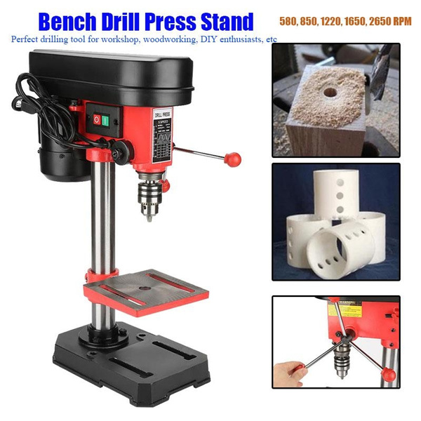 350W 5-Speed Adjustable Bench Drill Press Stand Workbench Table Mounted ...