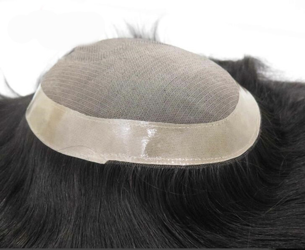 Mono Silk Base Pu Around Virgin Human Hair Toupee for Men Hair ...