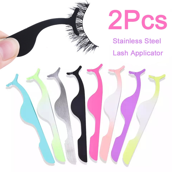 2Pcs Eye Lash Applicators False Eyelash Tweezers Fake Eyelash Extension ...