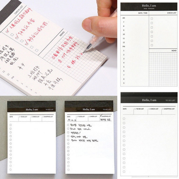 Daily Weekly Plan Notebook Check List Message Note Work Schedule ...