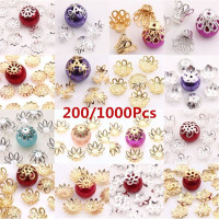 200/1000Pcs Metal Filigree Flower Bead Caps Cup for DIY Beads Earrings ...