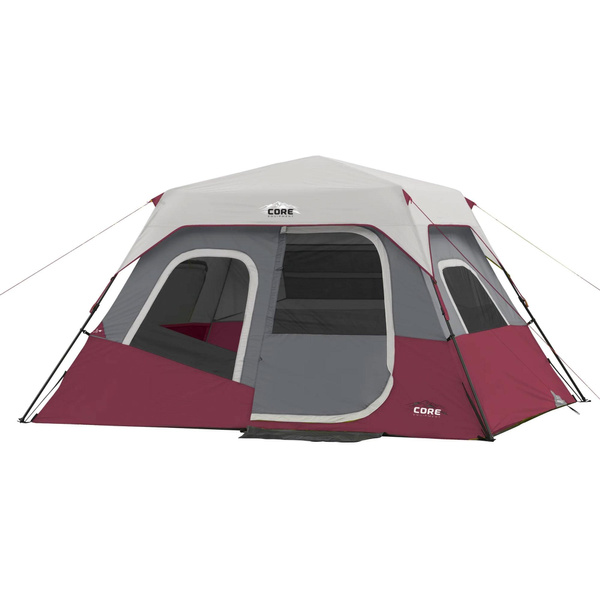 CORE Instant Cabin 11 x 9 Foot 6 Person Cabin Tent with Air Vents and ...