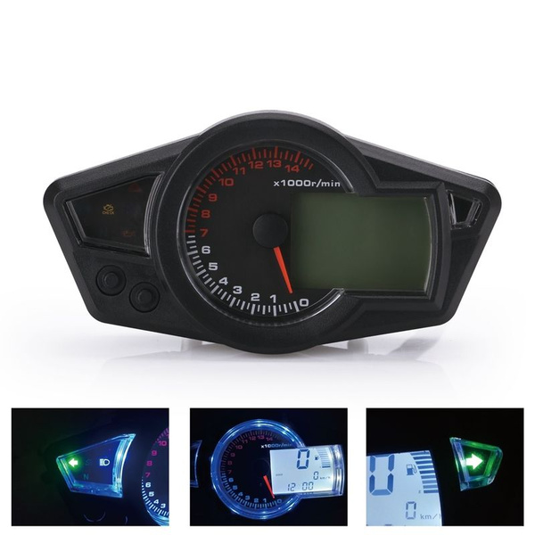 Motorcycle LCD Speedometer Motorcycle Digital Odometer Speedometer ...