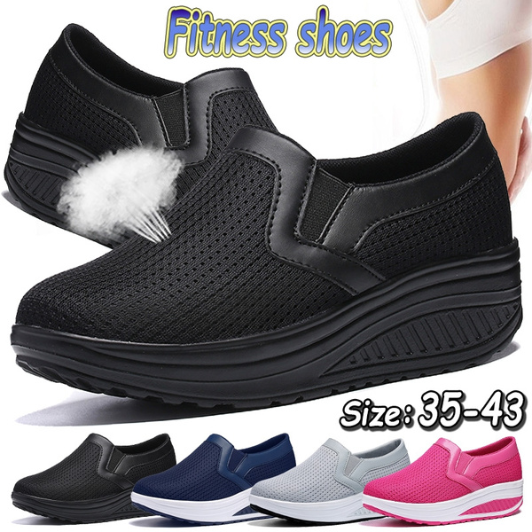 Women Casual Shake Shoes Breathable Mesh Shoes Comfortable Platform ...
