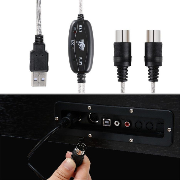 5-pin USB to MIDI Interface Converter Cable PC to Music Studio Keyboard ...
