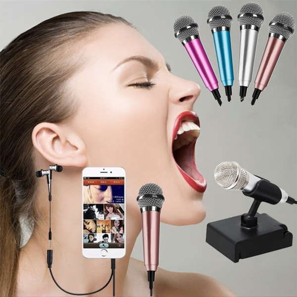 Mini Microphone Portable Karaoke Fashion Singing Metal Handheld Mic ...