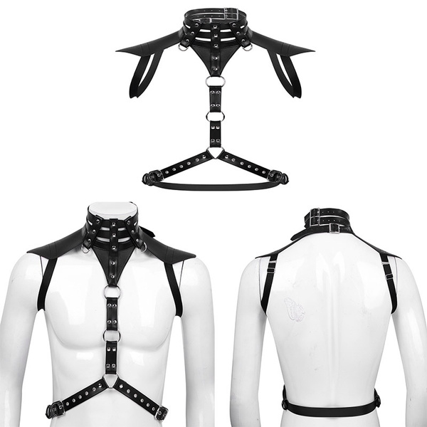 Mens Faux Leather Chest Bondage Gothic Cosplay Harness | Wish