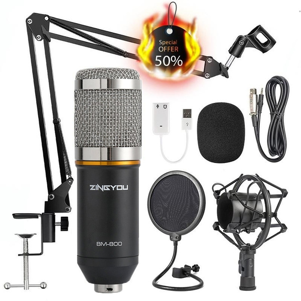 ZINGYOU BM-800 Condenser Microphone Kit Pro Audio Studio Recording ...