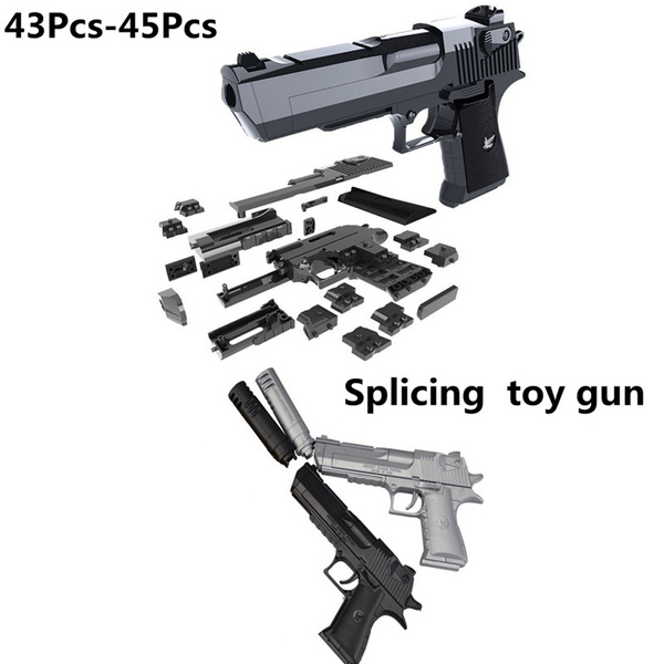 2019 Children's Intelligence Development DIY Building Blocks Toy Gun ...