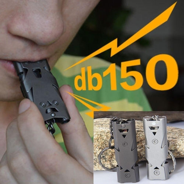 Stainless Whistle Double Tube Lifesaving Emergency SOS Outdoor Survival ...