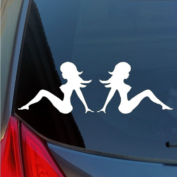 New Hot Pair of Devil Angel Mudflap Chicks vinyl stickers decal girls ...