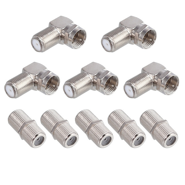 F-Type Coaxial RG6 Coupler + Right Angle F-Type Coaxial RG6 Adapter | Wish