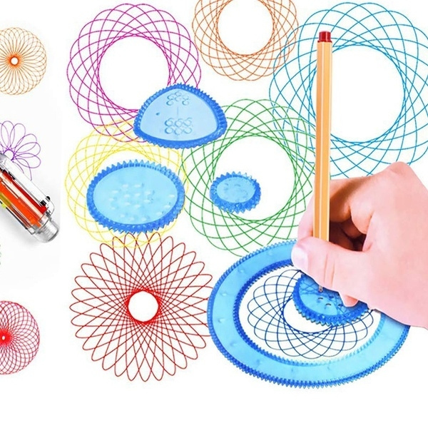 Spirograph Drawing toys set 22 Accessories Creative Draw Spiral Design ...