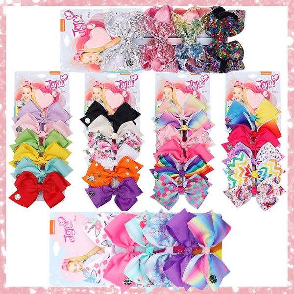 6 PCS / 4PCS Jojo Bows Set Hairbow Jojo Siwa Bow Jojo Bows for Girls | Wish