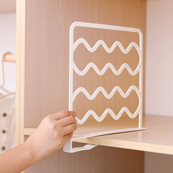 Universal Plastic Divider Shelf Wardrobe Storage Layered Separator ...
