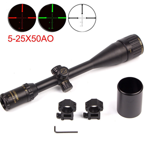 Tactical 5-25X50AO Tactical Riflescope Golden Marking Optics Red&Green ...