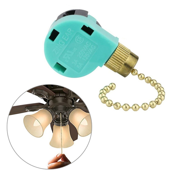 ZE-268S6 3 Speed Zing Ear Ceiling Fan Switch Wall Light Pull Chain ...