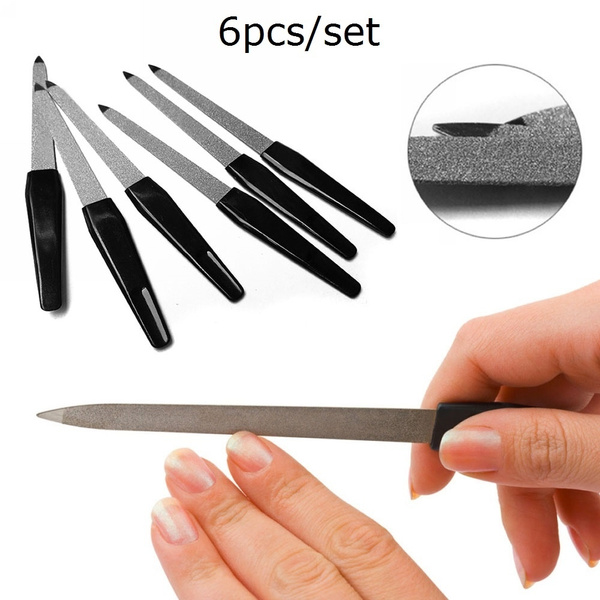 6 Pcs/Set Nail Files Plastic Handle Metal Double Sided Nail Sanding ... 6 Pcs/Set Nail Files Plastic Handle Metal Double Sided Nail Sanding ...