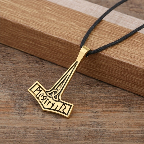 Norse Vikings Futhark Rune Sigil THOR'S HAMMER Charms Pewter Vintage ...