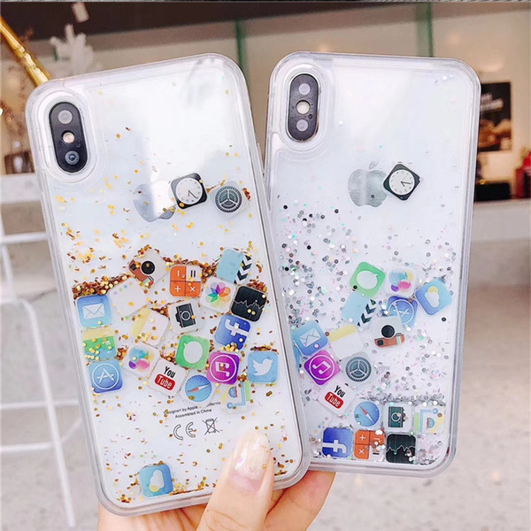 2022 Luxury Quicksand IPhone icon personality phone case Dynamic Liquid ...