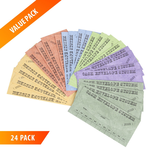 Cash Envelopes System - 24 Pack Budget Planner Envelopes –Assorted ...