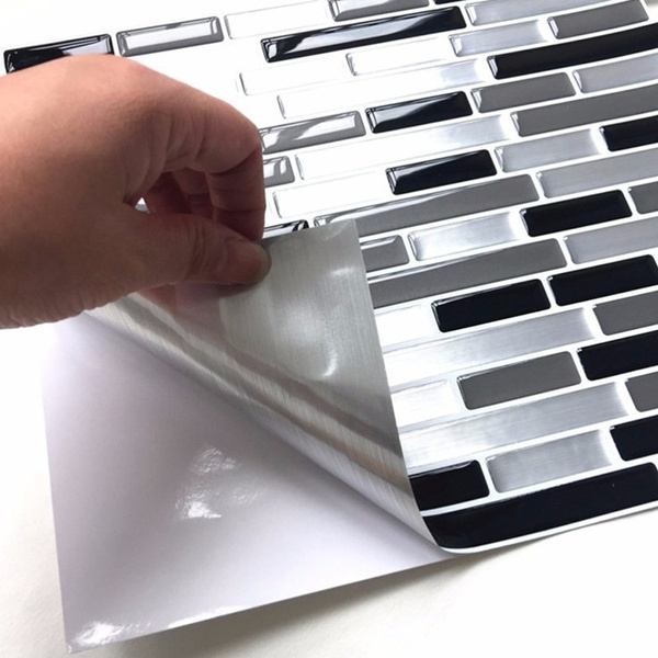 3D Self Adhesive Mosaic Tile Wall Simulation Sticker Removable ...