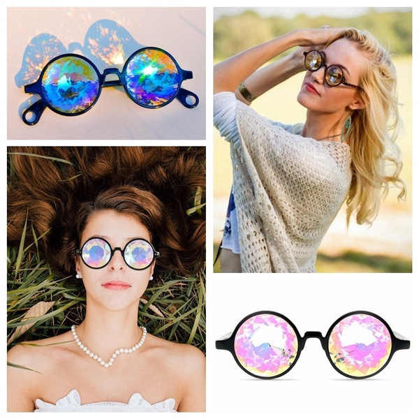 Kaleidoscope Rave Glasses Rainbow Wormhole Prism Diffraction Eyeglasses Rabbit Hole Festival ...