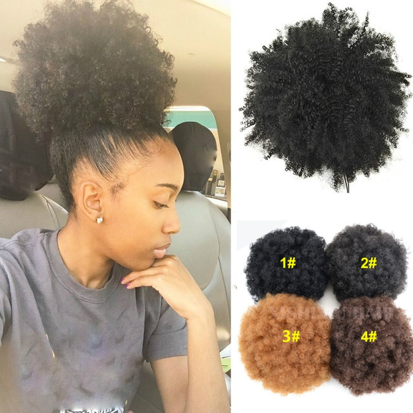 4 Colors Big Crinkling Puff Natural Black Chamber Frizzed Ponytail ...