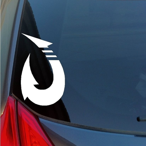Hawaiian fish hook vinyl sticker decal island fishing Maui Kona Oahu ...