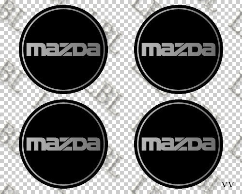 4x Mazda letters text logo with border Center Cap vinyl decal sticker ...
