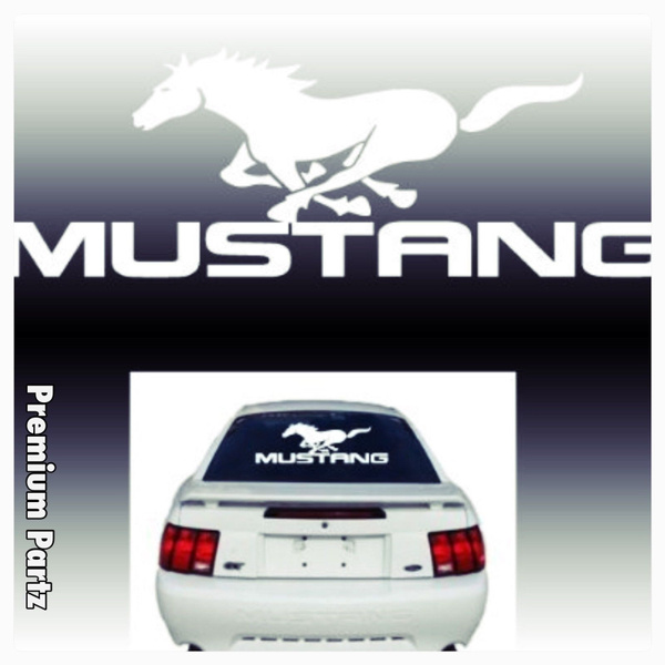 Ford Mustang Pony Script Decal Rear Windshield & Body 2PC Set 12 Colors ...