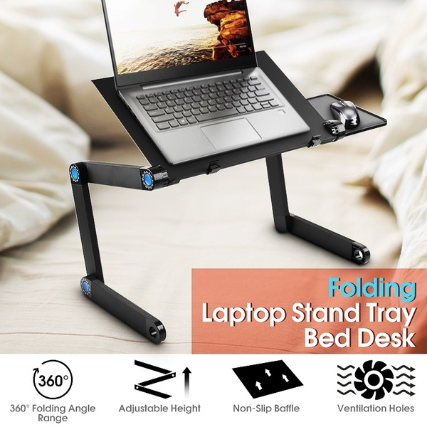 Portable Adjustable Foldable Laptop Notebook PC Desk Table Vented Stand ...
