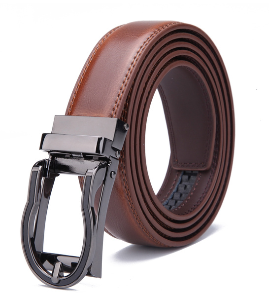 Mens Genuine Leather Ratchet Dress Brown Belt | Wish