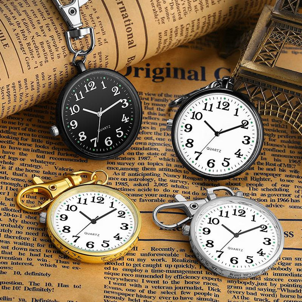 Mini Retro Pocket Watch Old Man Student Keychain Watch Nurse Watch ...