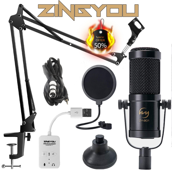 ZINGYOU Desktop Condenser Mic Set ZY-901 Professional Studio Microphone ...