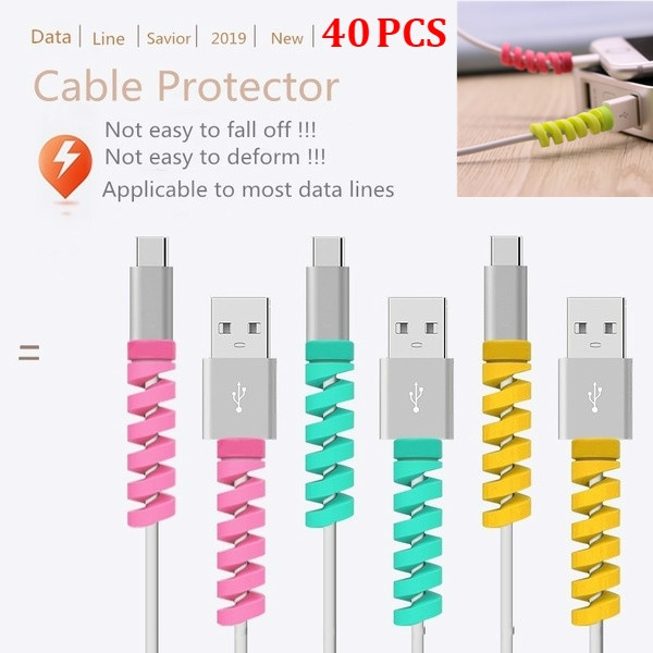 20/40Pcs Cable Protector Bobbin Winder Data Line Case Rope Spring Twine ...