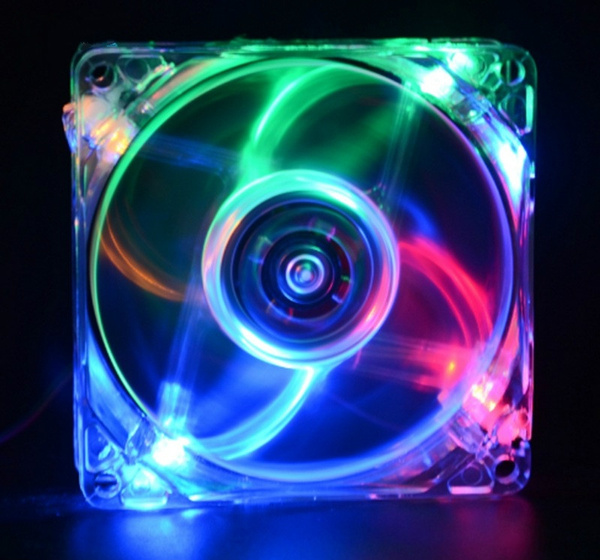 Computer PC Fan 80mm with LED 8025 Silent Cooling Fan 12V LED Luminous ...