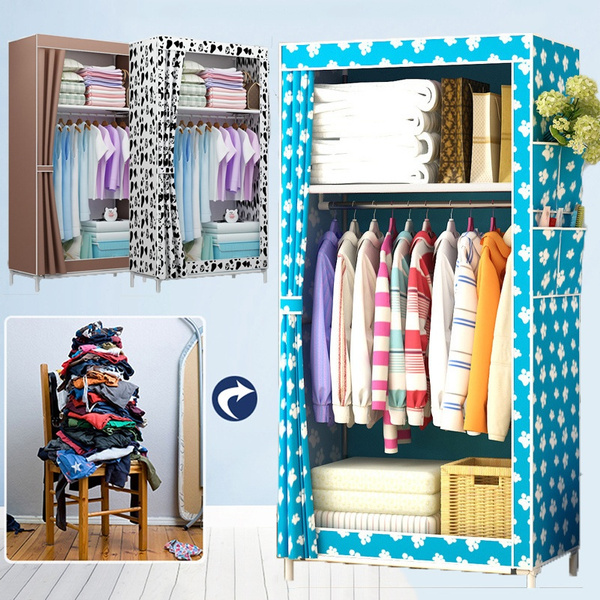 Simple Folded Students Small Wardrobe Combination DIY Assembly Wardrobe ...