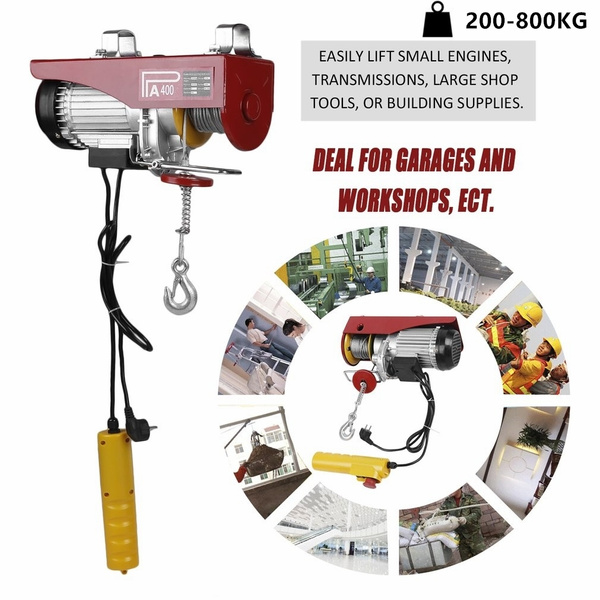 Compact 850W Electric Wire Hoist 200-400KG Auto Lifting Sling Heavy ...