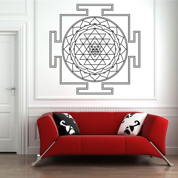 Sri Yantra Mandala Decal Wall Room Decor Art Vinyl Sticker Mural Yantra ...