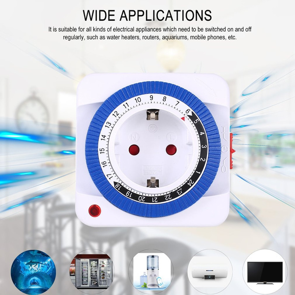 24 Hours Plug in Mechanical Grounded Programmable Smart Countdown Timer ...