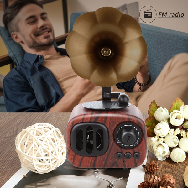 Mini Retro Wooden Bluetooth Speaker Box Support TF Music Player | Wish