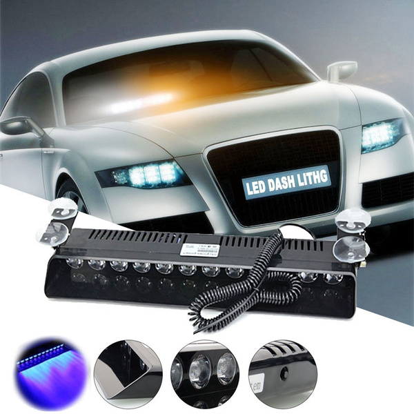 12 LED Car Dash Emergency Strobe Flash Light Bar Police Warning Lamp ...