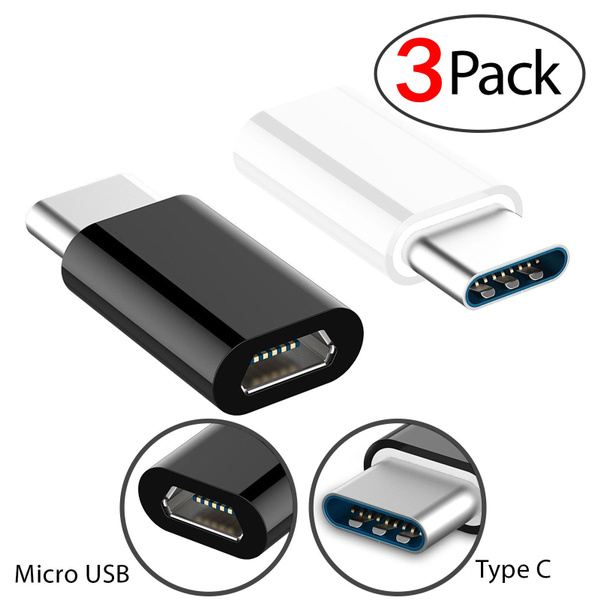 3Pcs Smart Phone Gadget Micro USB To Micro Type-C USB C Charging ...