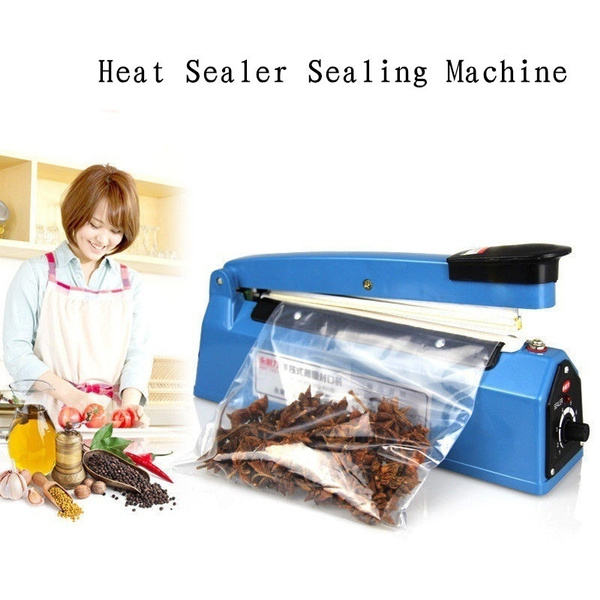 8" /12" Impulse Heat Poly Bag Sealer Teflon Sealing Wrap Plastic Closer ...