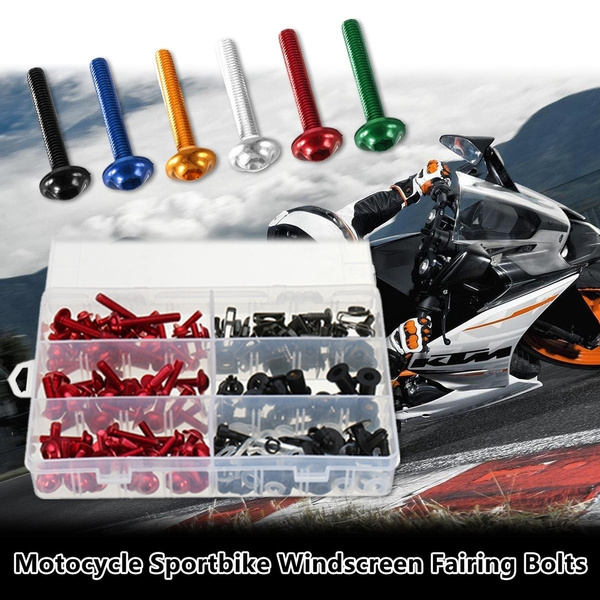 6 colors 223pcs Motorcycle Sportbike Windscreen Body Bolts Kit Fastener ...