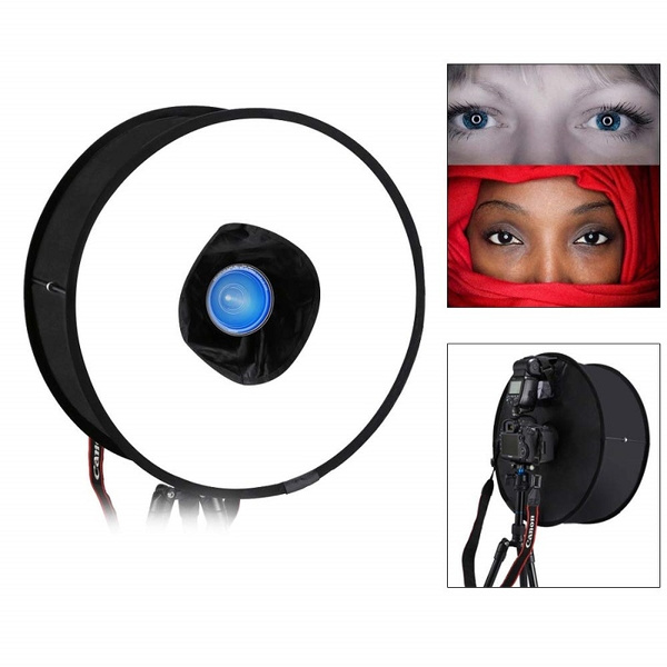 Round Flash Softbox Diffuser 18inch / 45cm Portable Ring Flash Diffuser ...