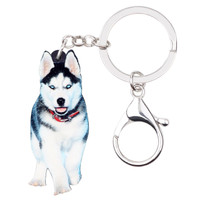 Acrylic Siberian Husky Dog Key Chains Ring Keychains Cute Animal ...